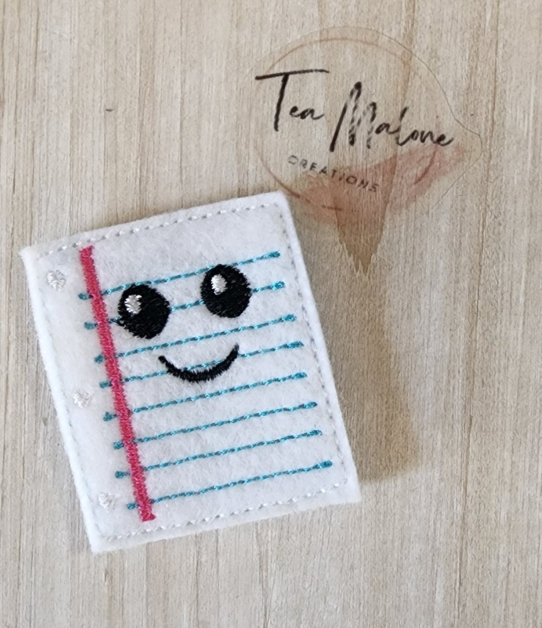 Notebook Paper Feltie Embroidery Design - Etsy