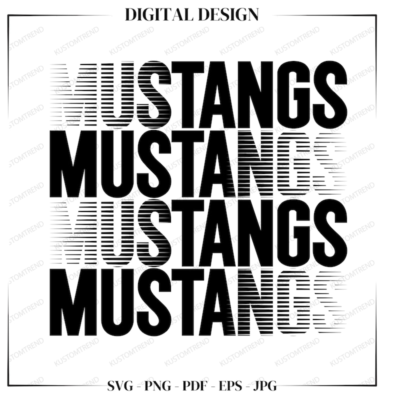 Mustangs Team Spirit SVG: Mascot Pride Clipart (digital Download) - Etsy