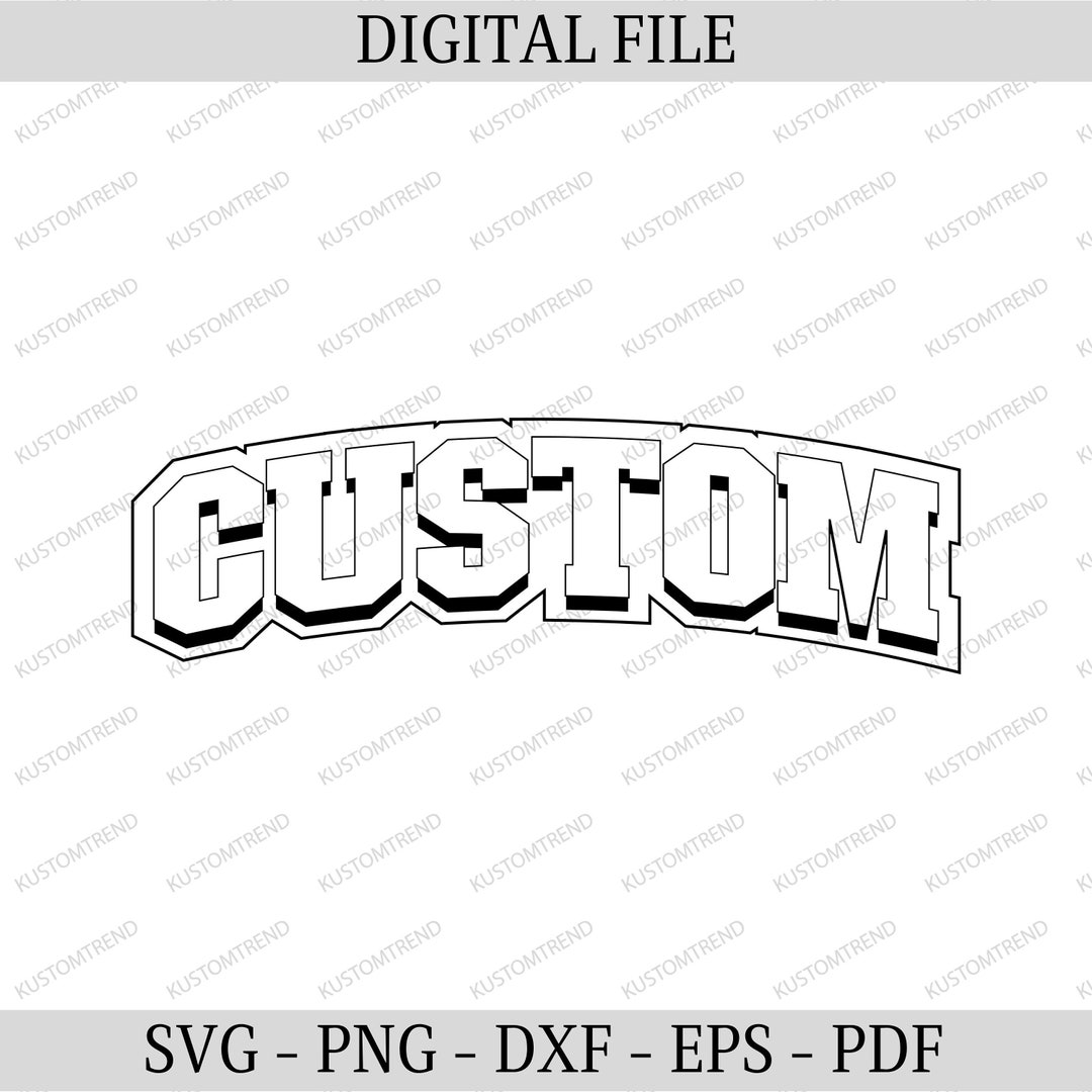Customized Varsity Text Svg File for Cricut, Varsity Collegiate Arch ...