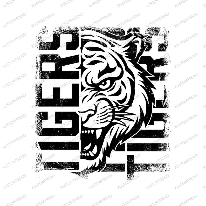 Distressed Tigers School Spirit SVG: Sports Shirt Design (digital ...