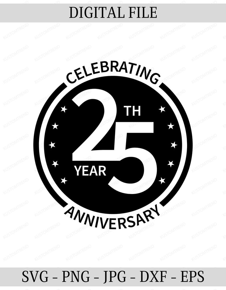 25th Anniversary SVG: Silver Wedding Anniversary Cut File (digital ...