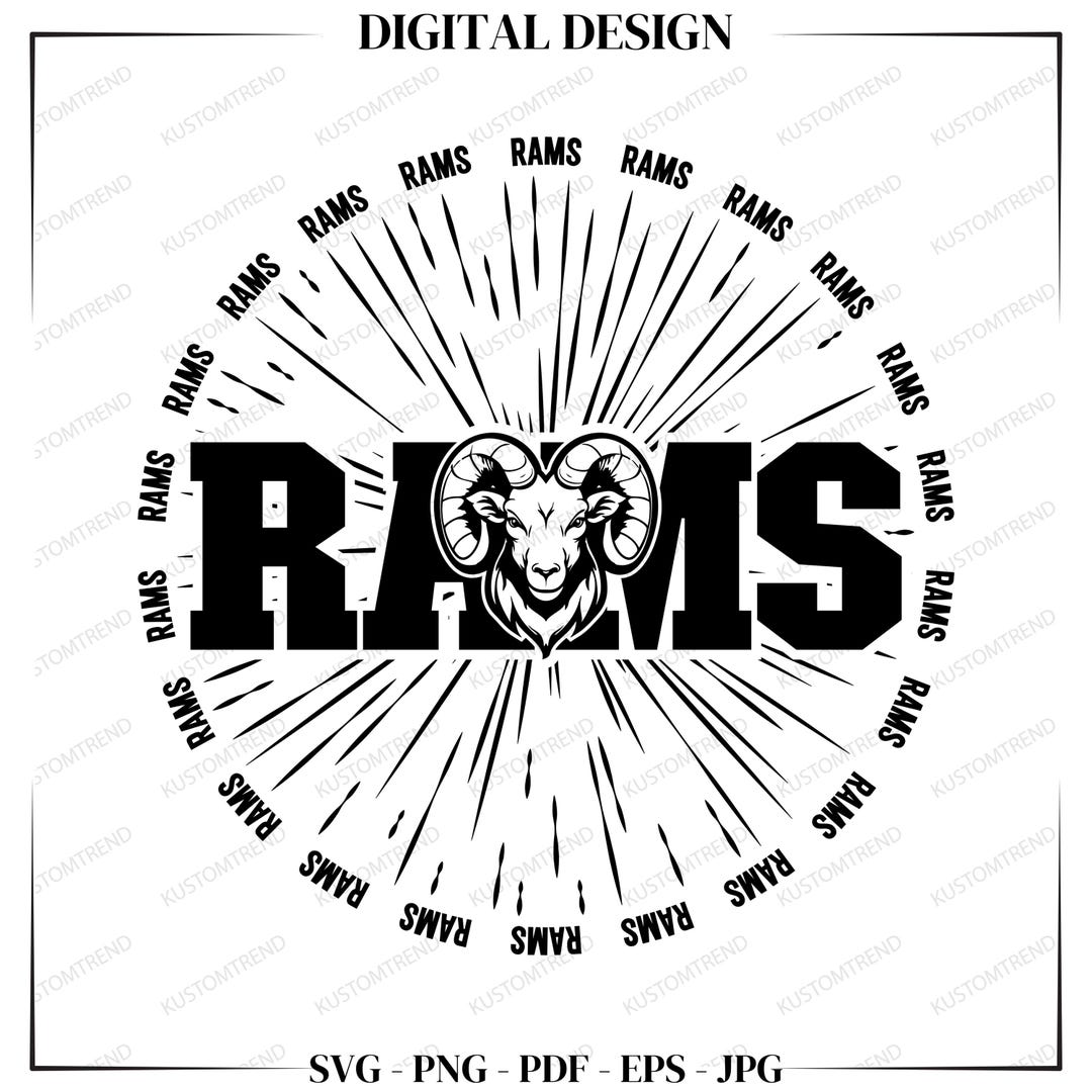 Rams Mascot SVG Cut File: Football Shirt Design (digital Download) - Etsy