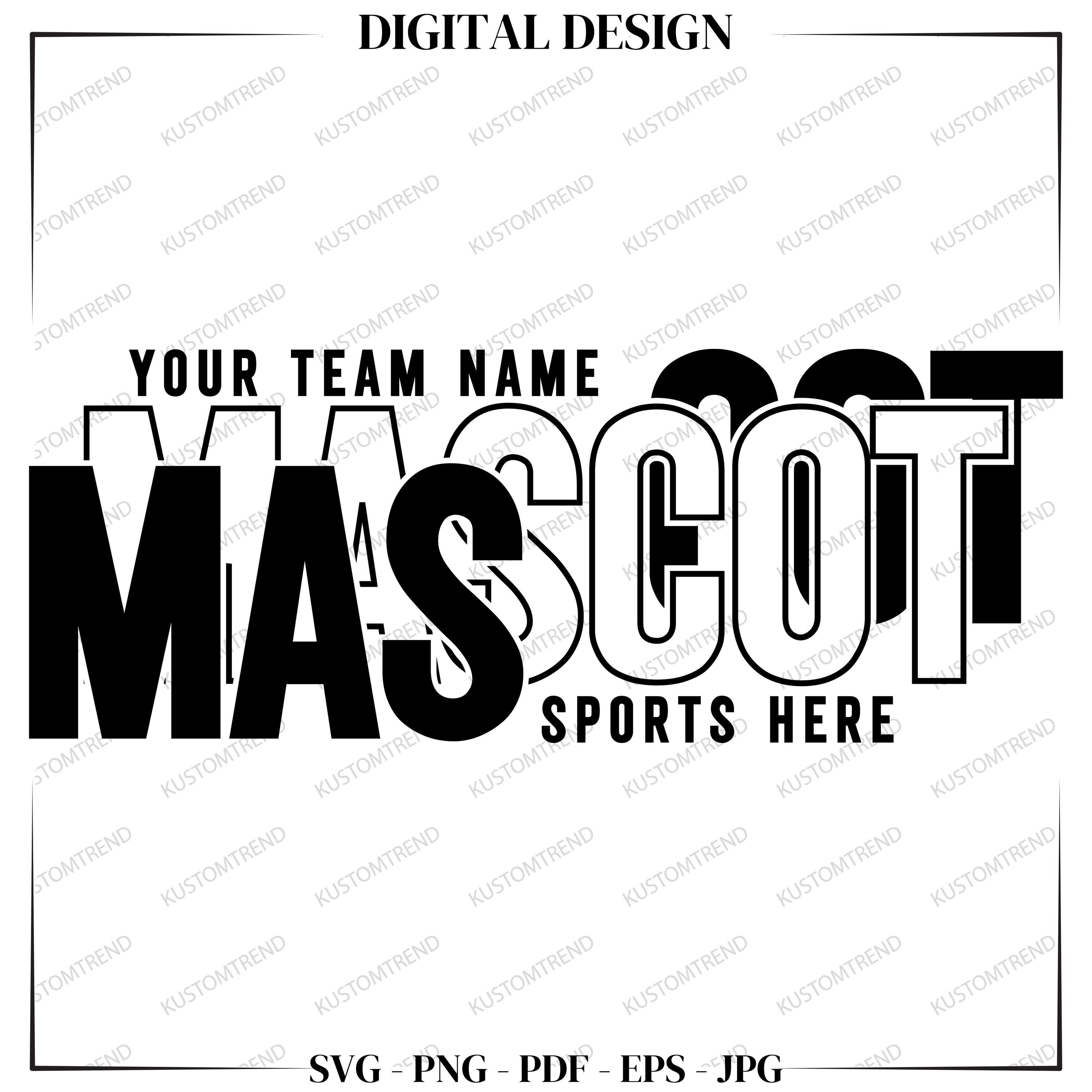 Custom Mascot SVG File: Team Spirit Clipart for Cricut (digital ...