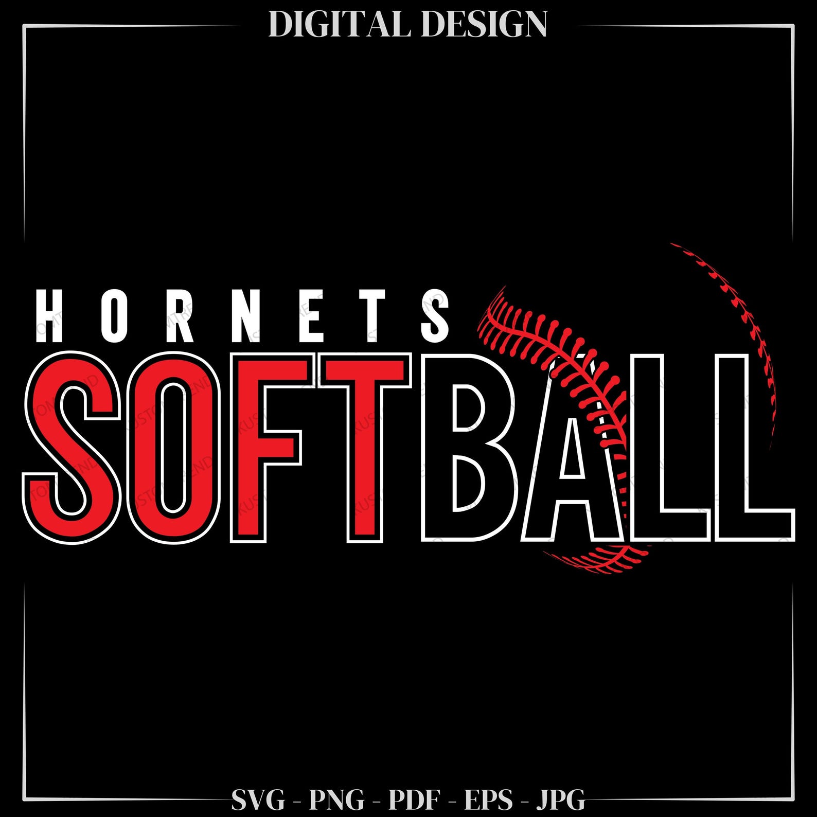 Hornets Softball SVG, Team Mascot Cut File (digital Download) - Etsy