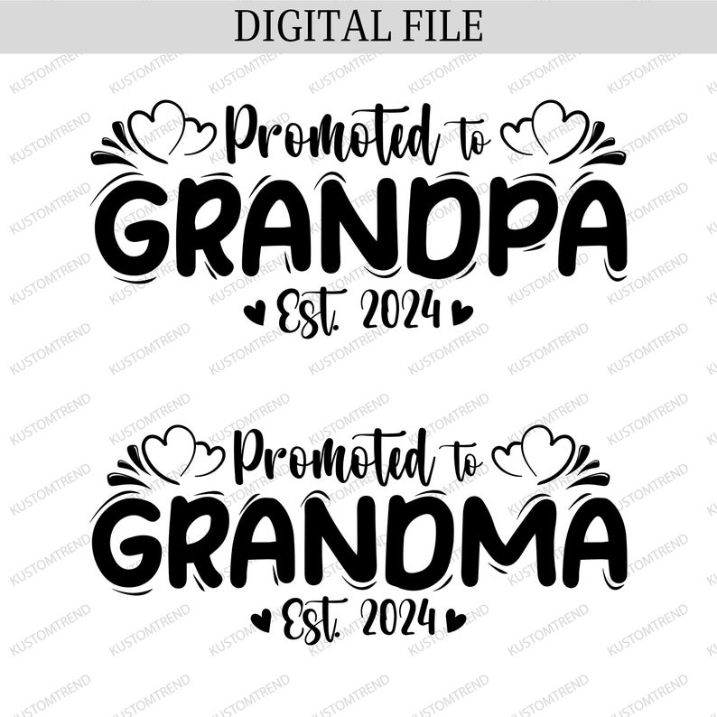 Promoted To Grandpa And Grandma 2024 Svg Cut Files Cricut New