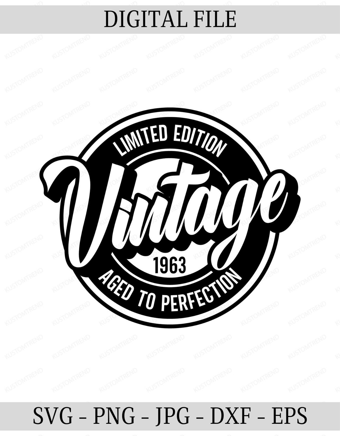 Vintage 1963 Svg, 60th Birthday Shirt Svg, 1963 Retro Shirt Svg, Dad or ...