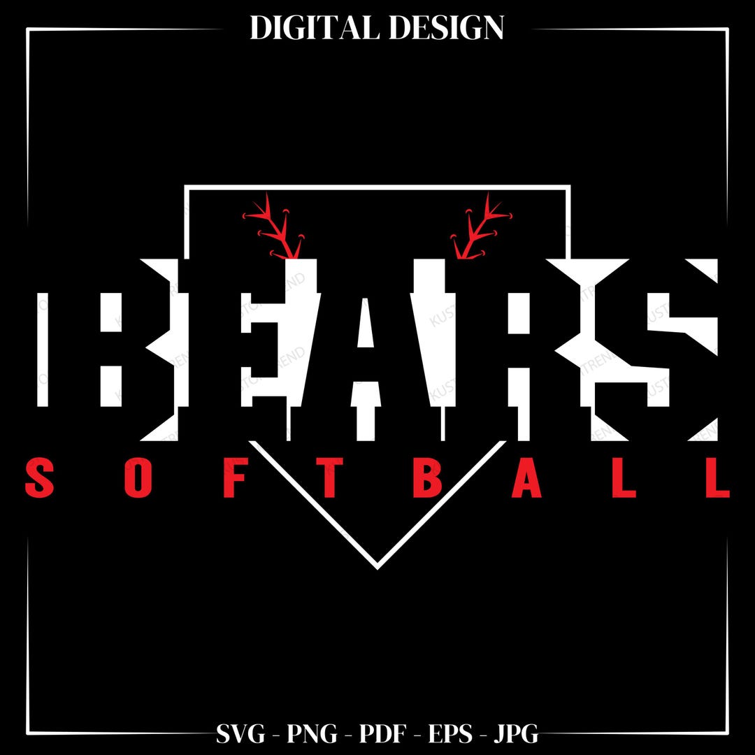 Bears Softball Mascot SVG, Team Spirit Clipart (digital Download) - Etsy