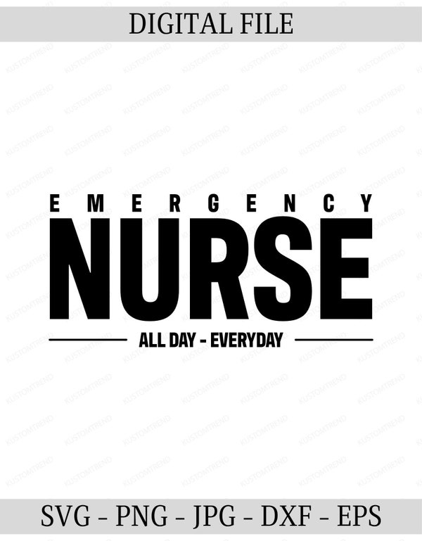 Emergency Nurse Svg, ER Png, ER Svg, Medical Svg, Svg for Shirt, Nurse ...