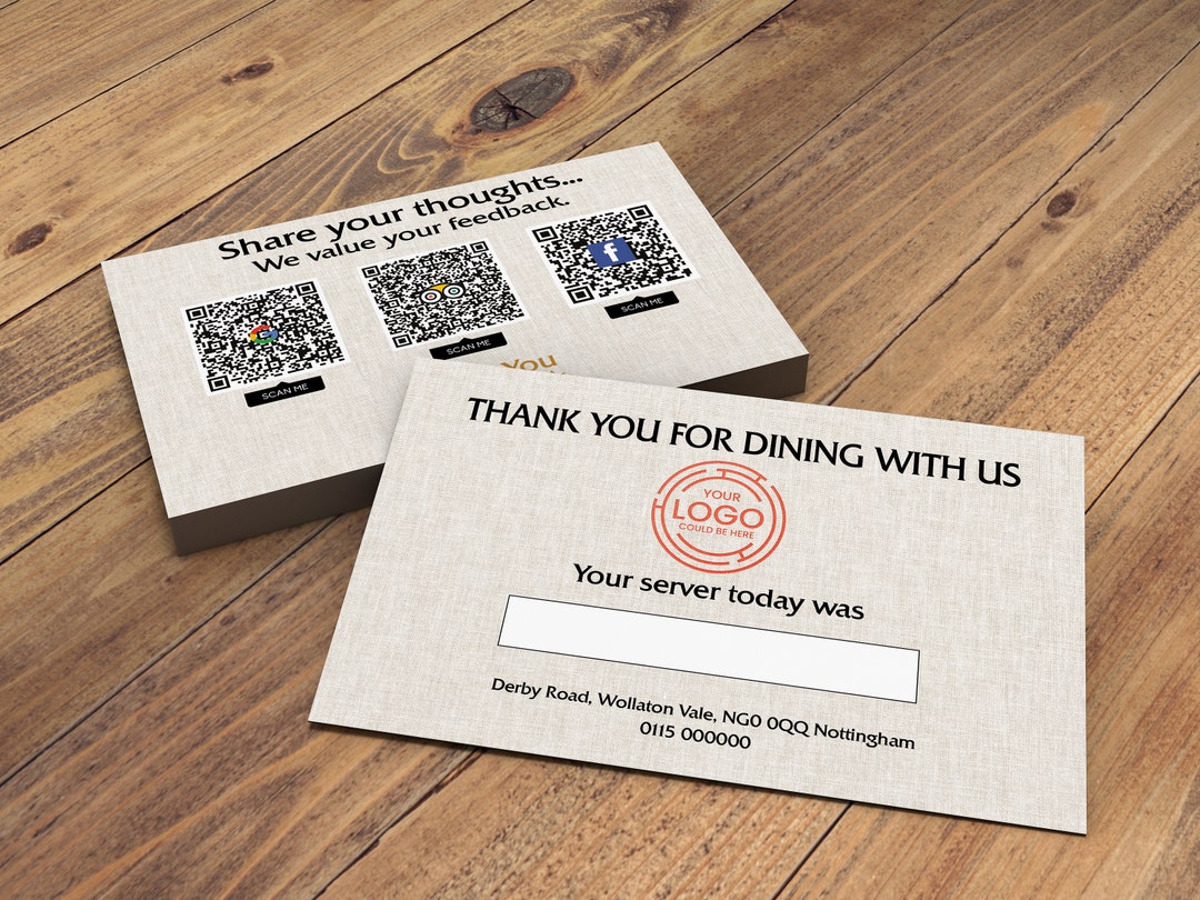 Custom Google, Facebook, and Tripadvisor Review Cards With QR Code ...