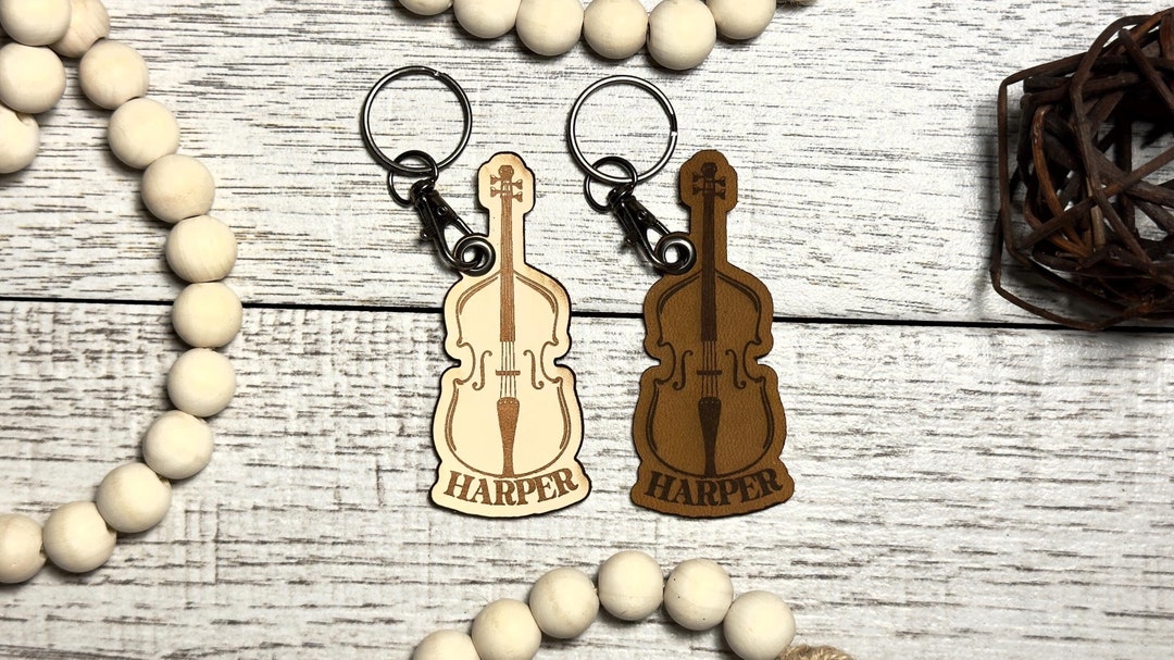 Personalized Leather Double Bass Keychain - Custom Orchestra Gift for ...