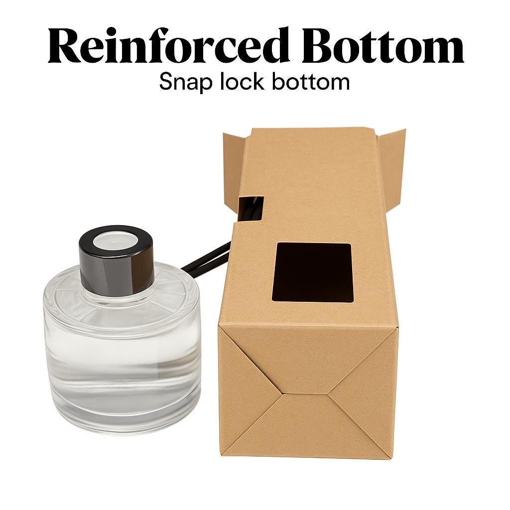 Kraft Diffuser Boxes With Stick Compartment: Retail Packaging, Set of ...