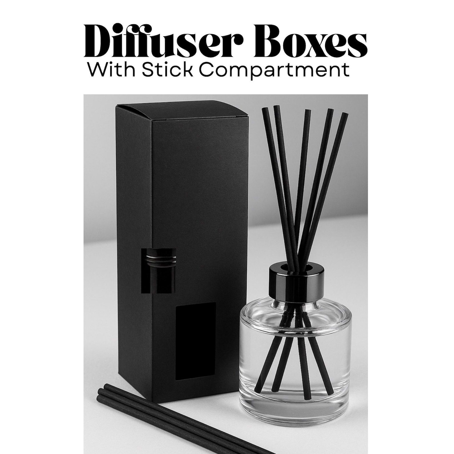 Black Matte Diffuser Boxes - Reed Stick Compartment - Set of 10 - Etsy
