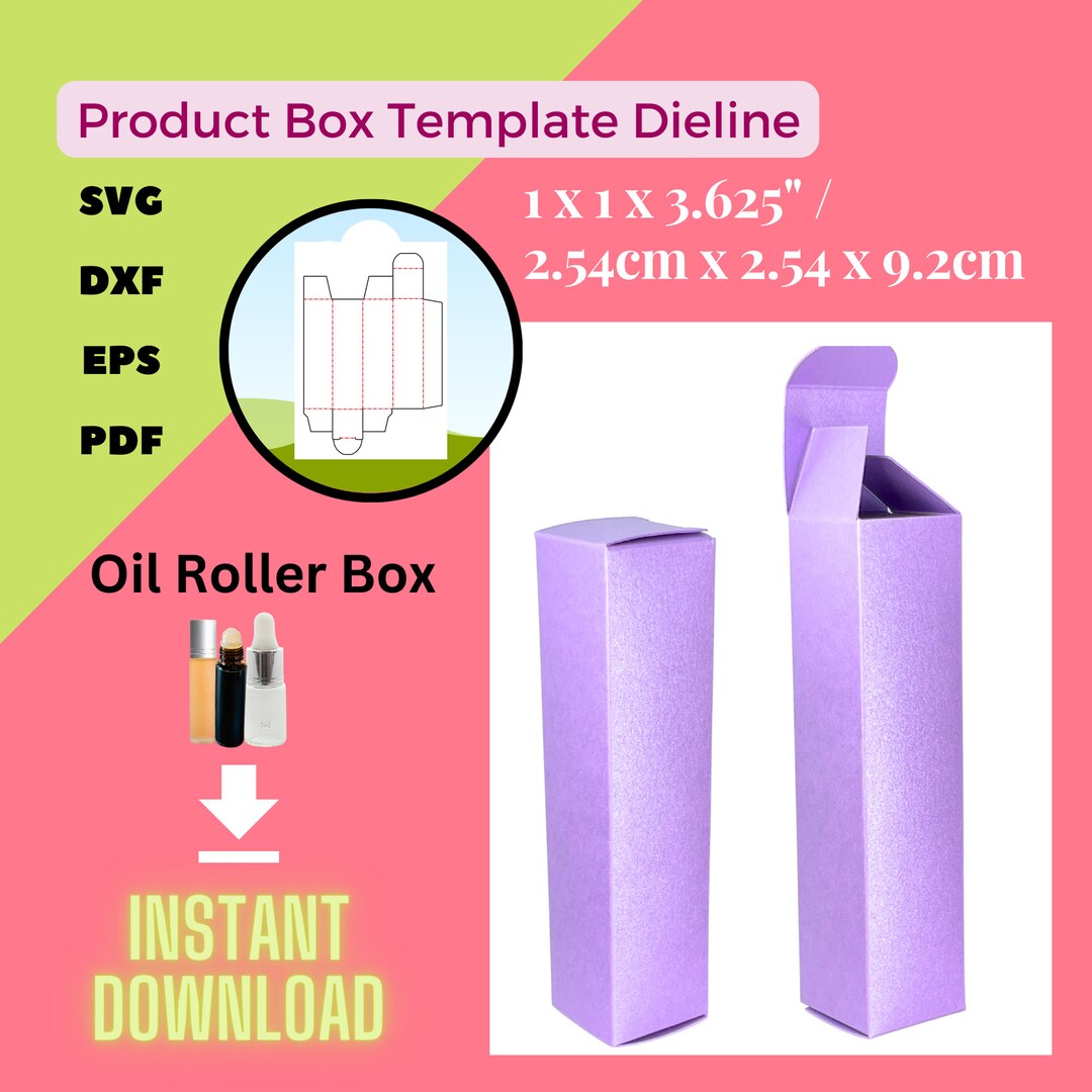Roller Bottle Box Template Dieline, Skin Care Packaging, Serum Boxes ...