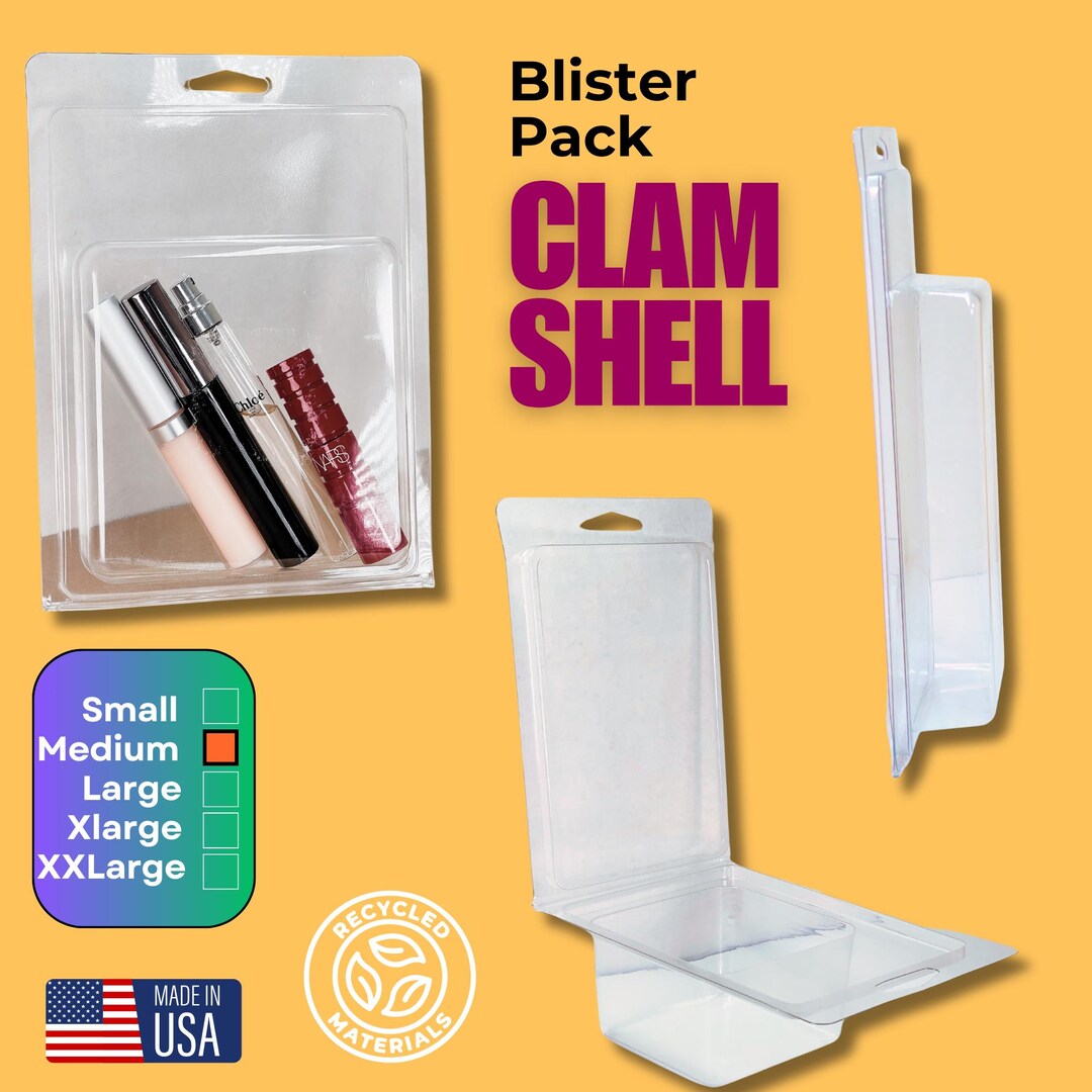 Clamshell Packaging Clear Blister Packs for Retail Display Sustainable ...