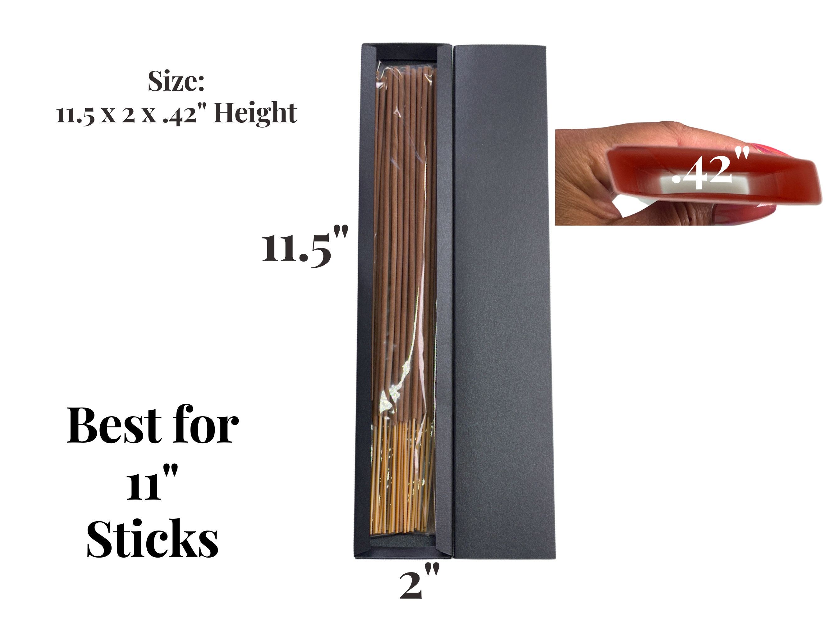 Incense Boxes in Black 7.5" up to 12" Length Packaging Empty Match Box ...