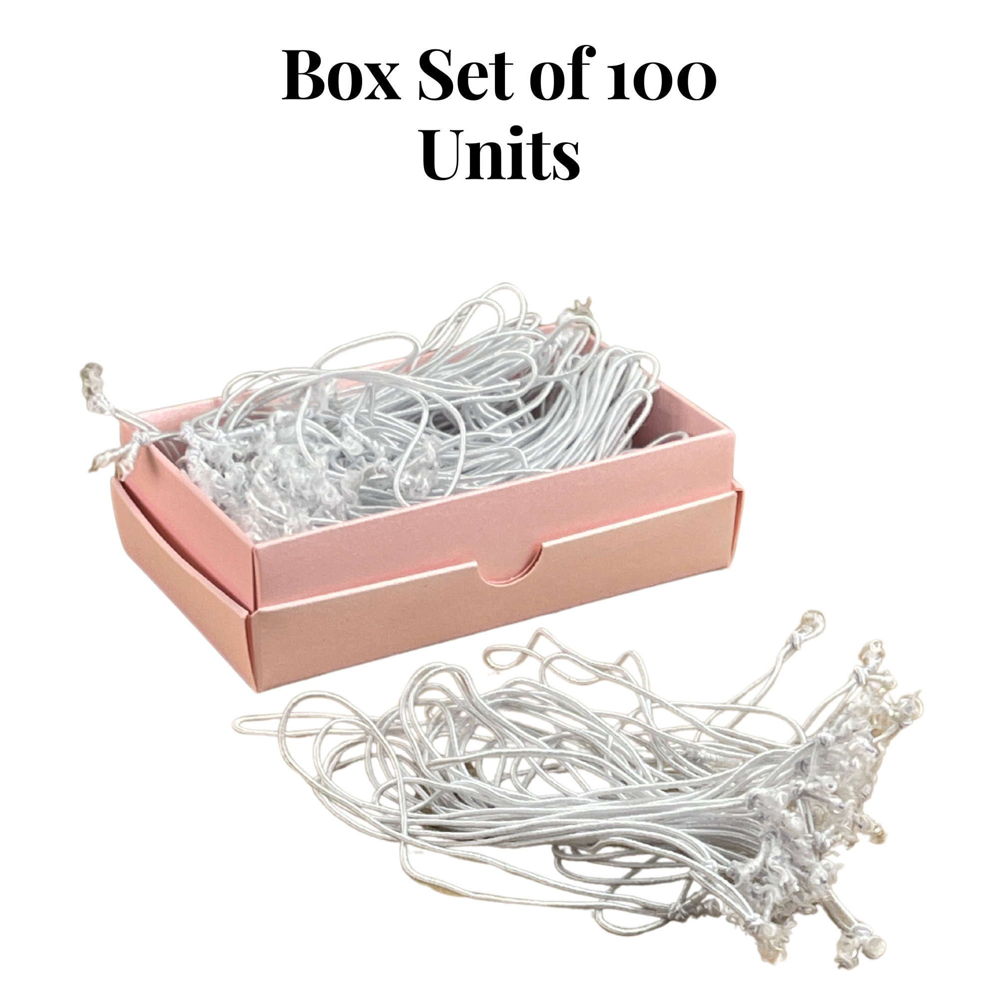 Pre-knotted Elastic Tag Strings: Retail Packaging Supplies, Set of 100 ...
