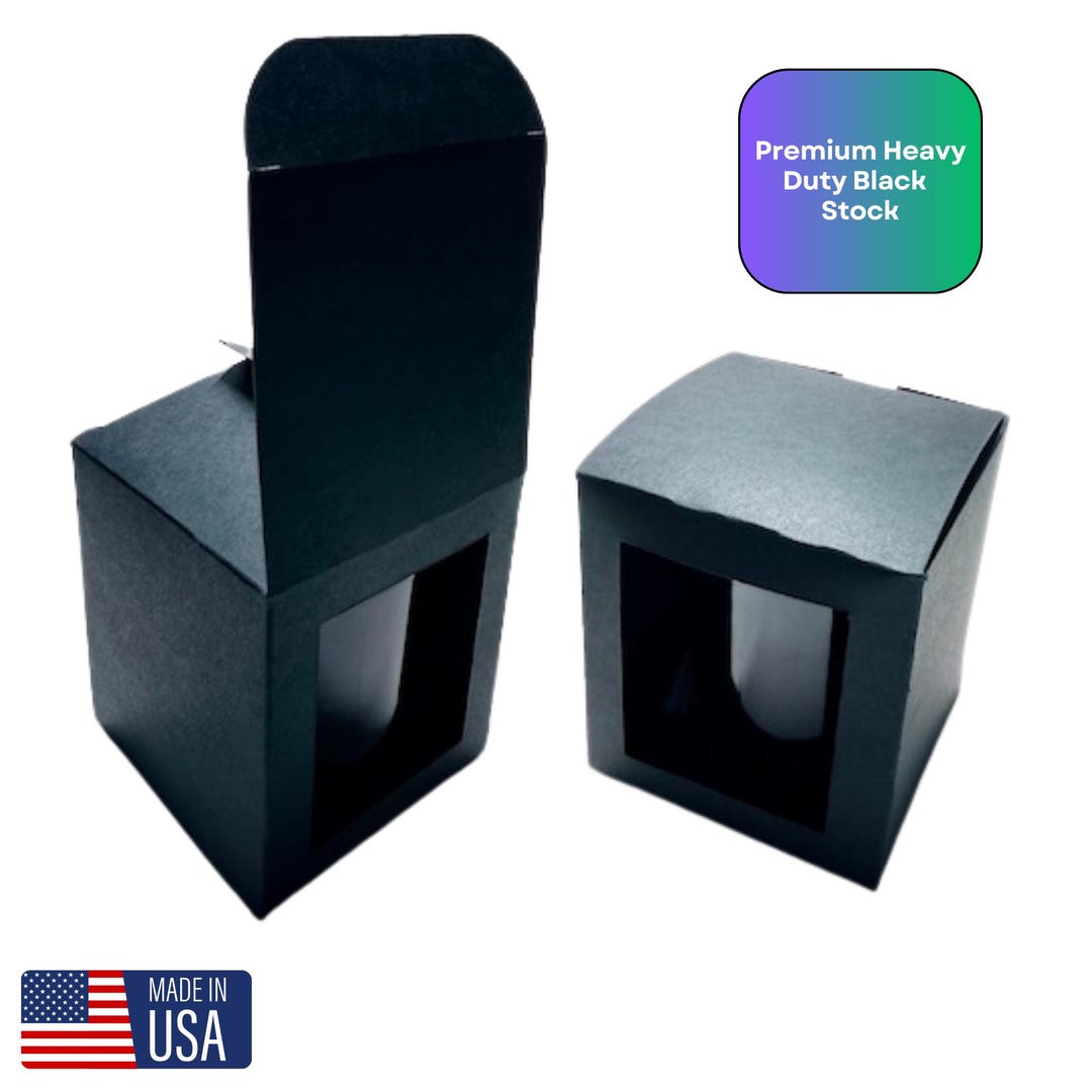 Premium Black Candle Boxes With Window | Heavy Duty Packaging for ...