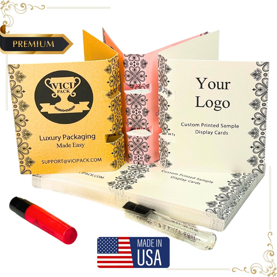 Custom Printed Perfume Display Cards: Vial Holder Packaging (set of 200 ...