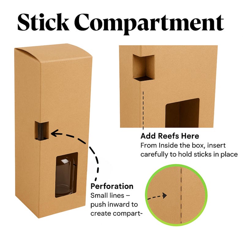 Kraft Diffuser Boxes With Stick Compartment: Retail Packaging, Set of ...