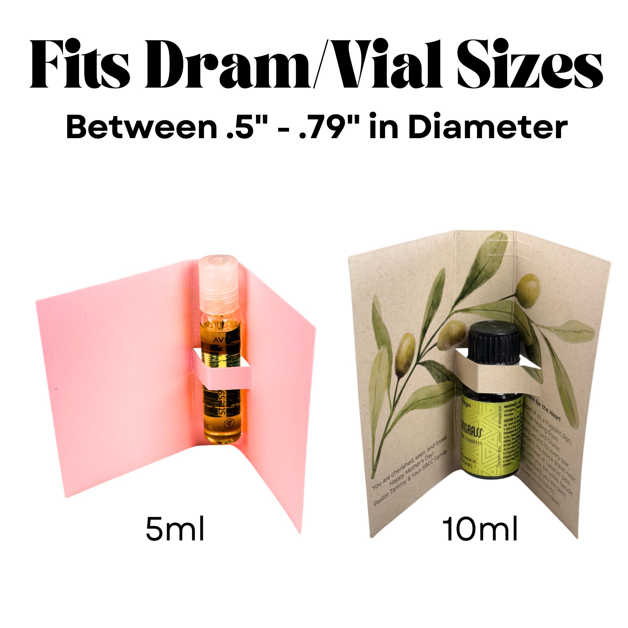 Pink Pearl Perfume Vial Display Cards: 5ml & 10ml Packaging, Set of 50 ...