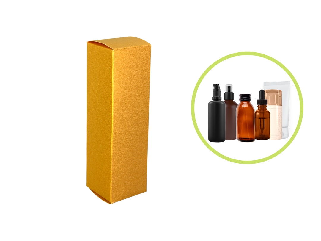 1oz Dropper Bottle Boxes 1.5x1.5x5 in Gold Packaging - Etsy