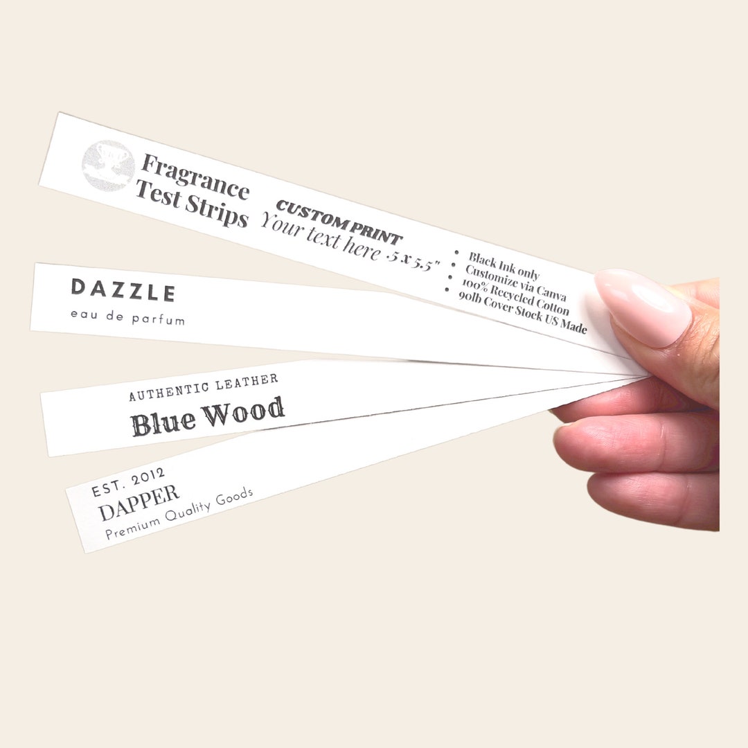 Fragrance Test Strips Custom Printed Recycled Cotton Set of 300, Made ...