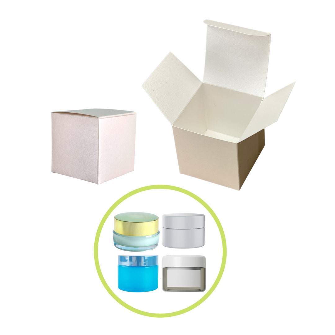 White Face Cream Boxes 2.125x2.125x2.125 Box Blanks for Small Jar ...