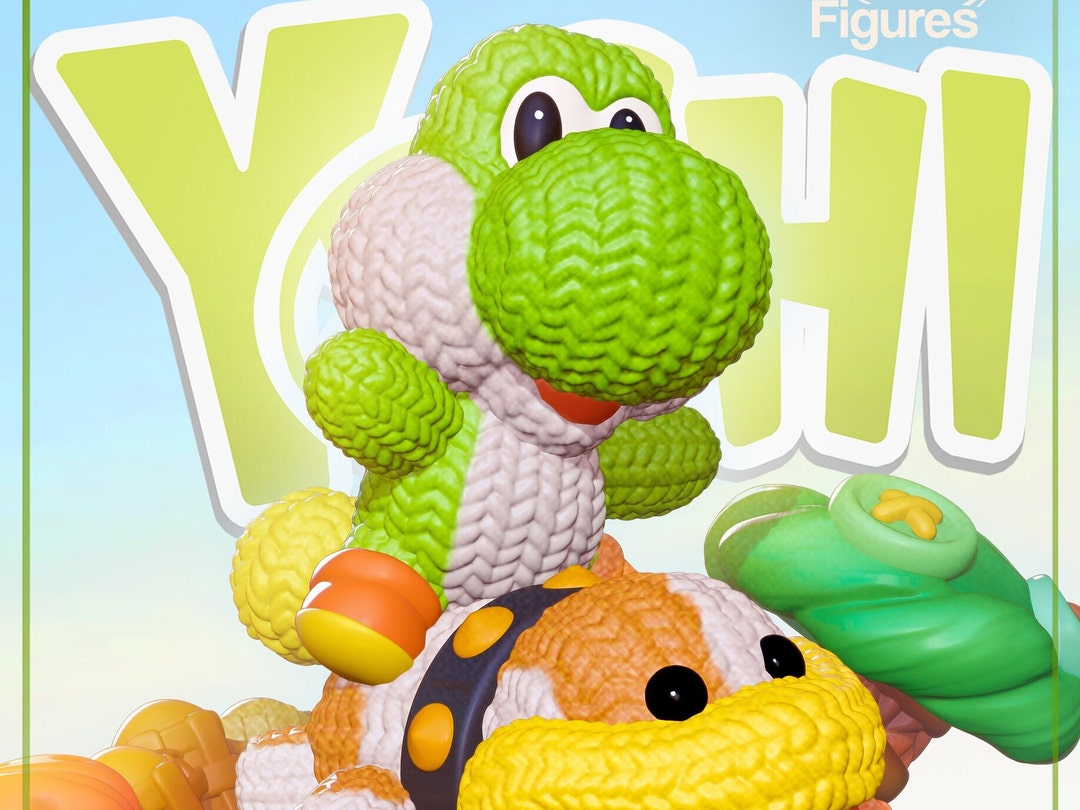 Yoshi Figurine - Yoshi's Woolly World - Chibi Style (nomnom Figures ...