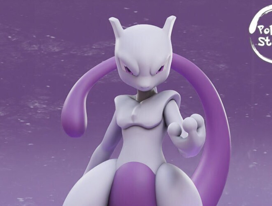Pokemon Mewtwo Figurine (pokedex Studio) 210mm Unpainted Unassembled 3D ...