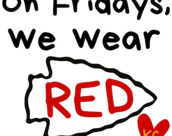 On Fridays We Wear Red Png - Etsy