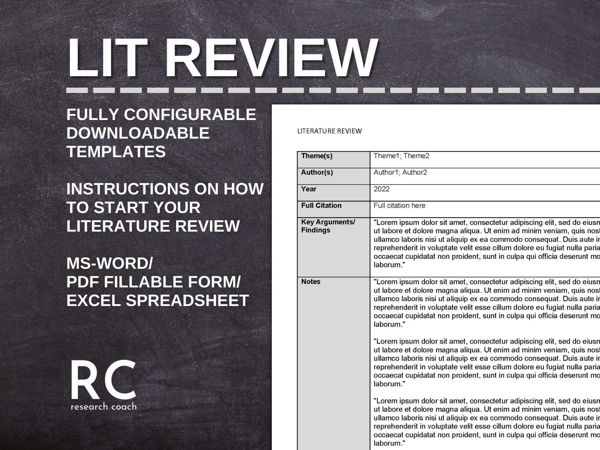 Literature Review Template & Instructions (research Essay/dissertation ...