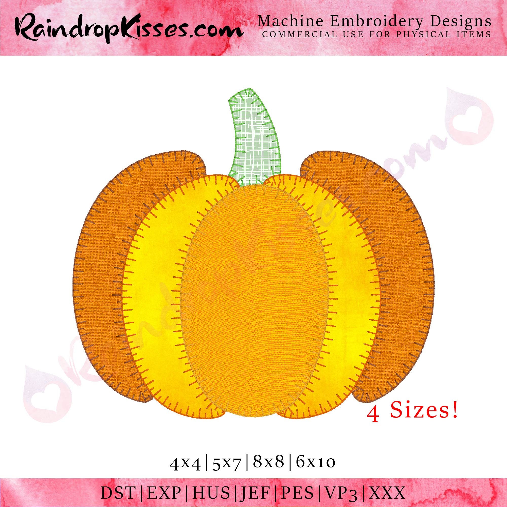 Blanket Stitch Pumpkin Applique Design, Pumpkin Applique Embroidery ...