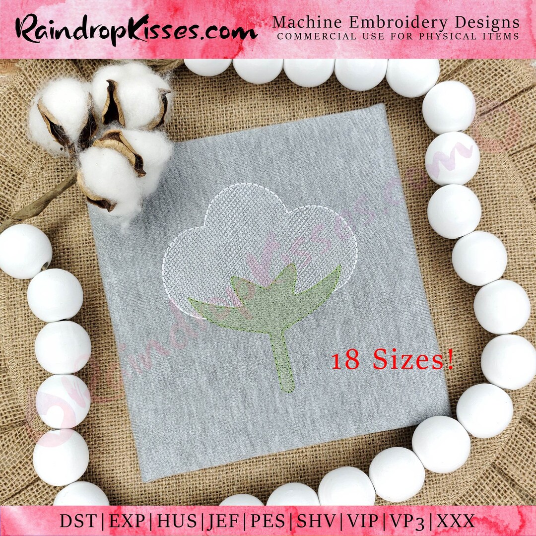 Cotton Plant Sketch Embroidery Design, Machine Embroidery Design ...