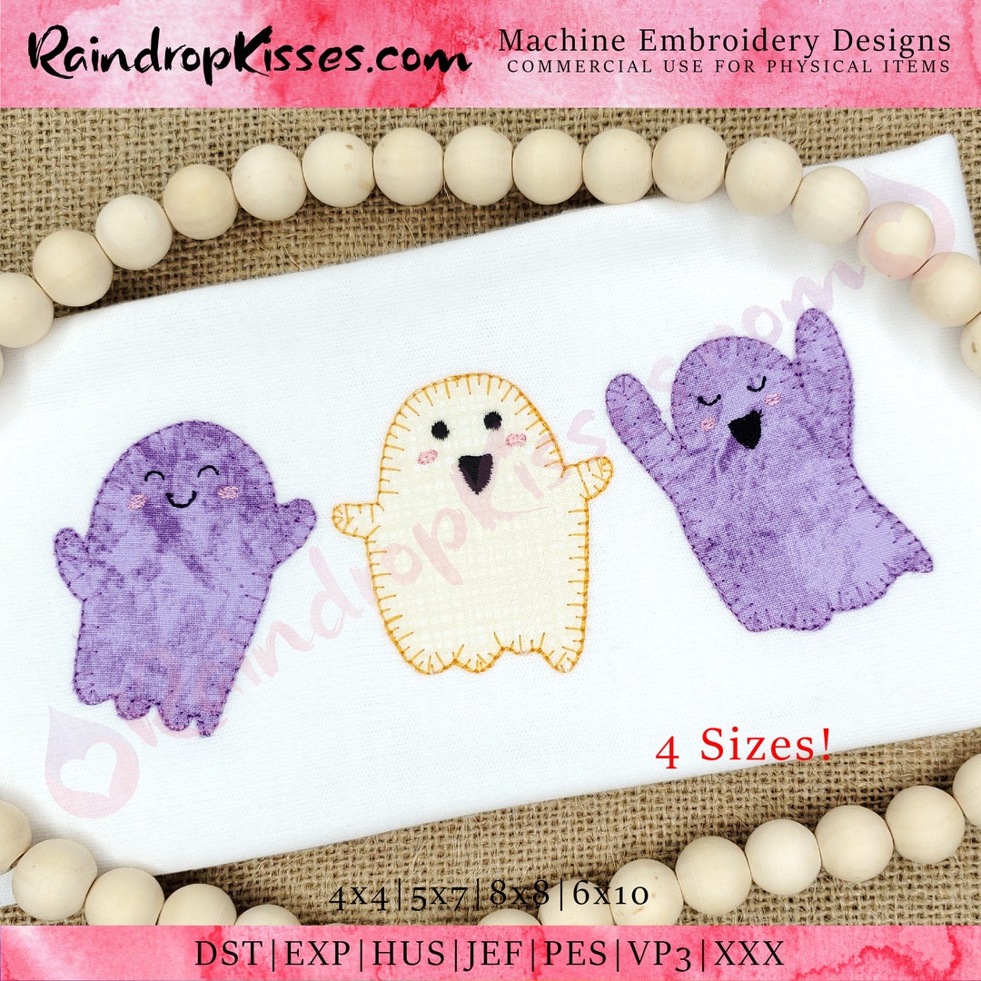 Ghost Trio Applique Design, Ghost Trio Embroidery Design, Blanket ...