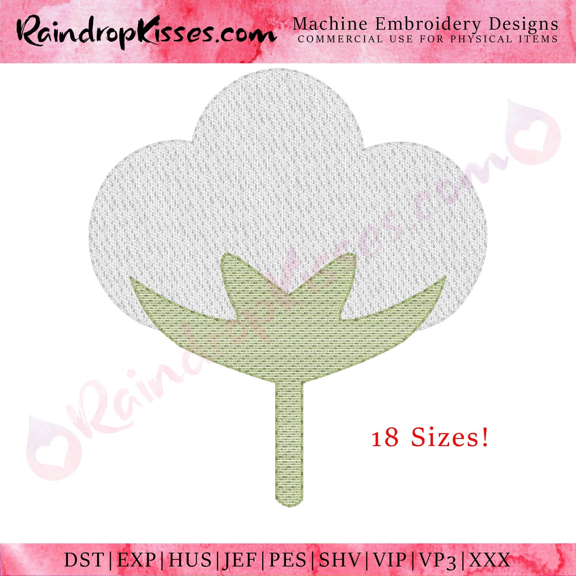 Cotton Plant Sketch Embroidery Design, Machine Embroidery Design ...