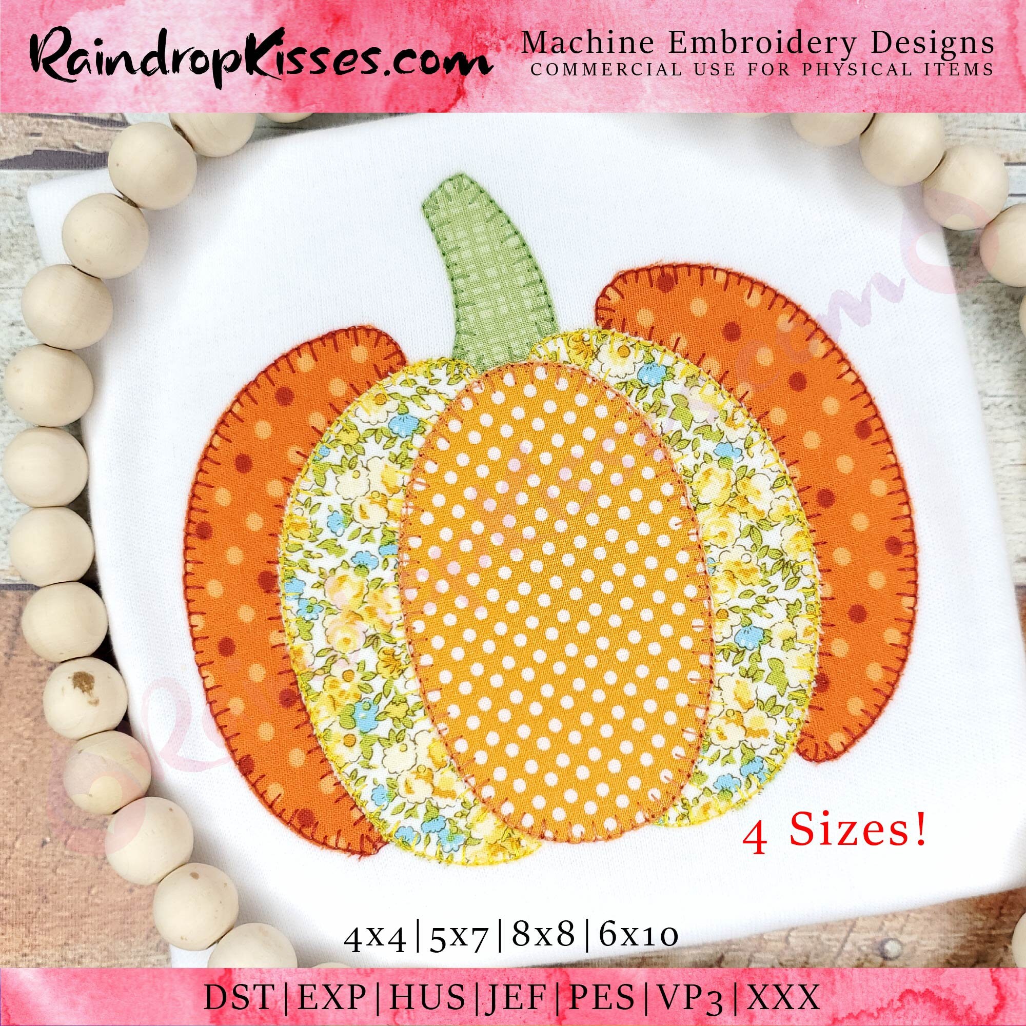 Blanket Stitch Pumpkin Applique Design, Pumpkin Applique Embroidery ...