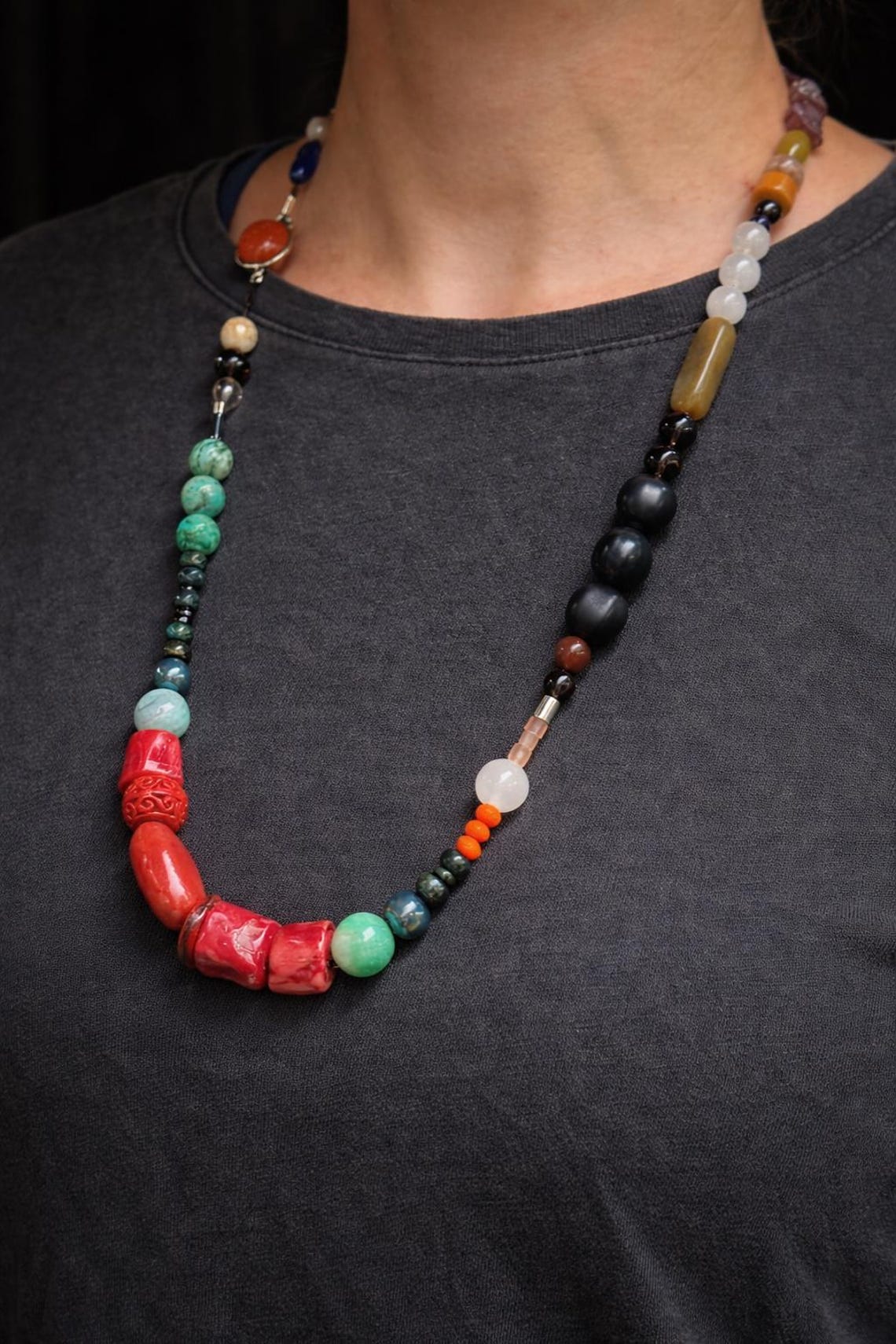 Red Coral Gemstone Necklace | One-of-a-kind Intuitive Strand - Etsy