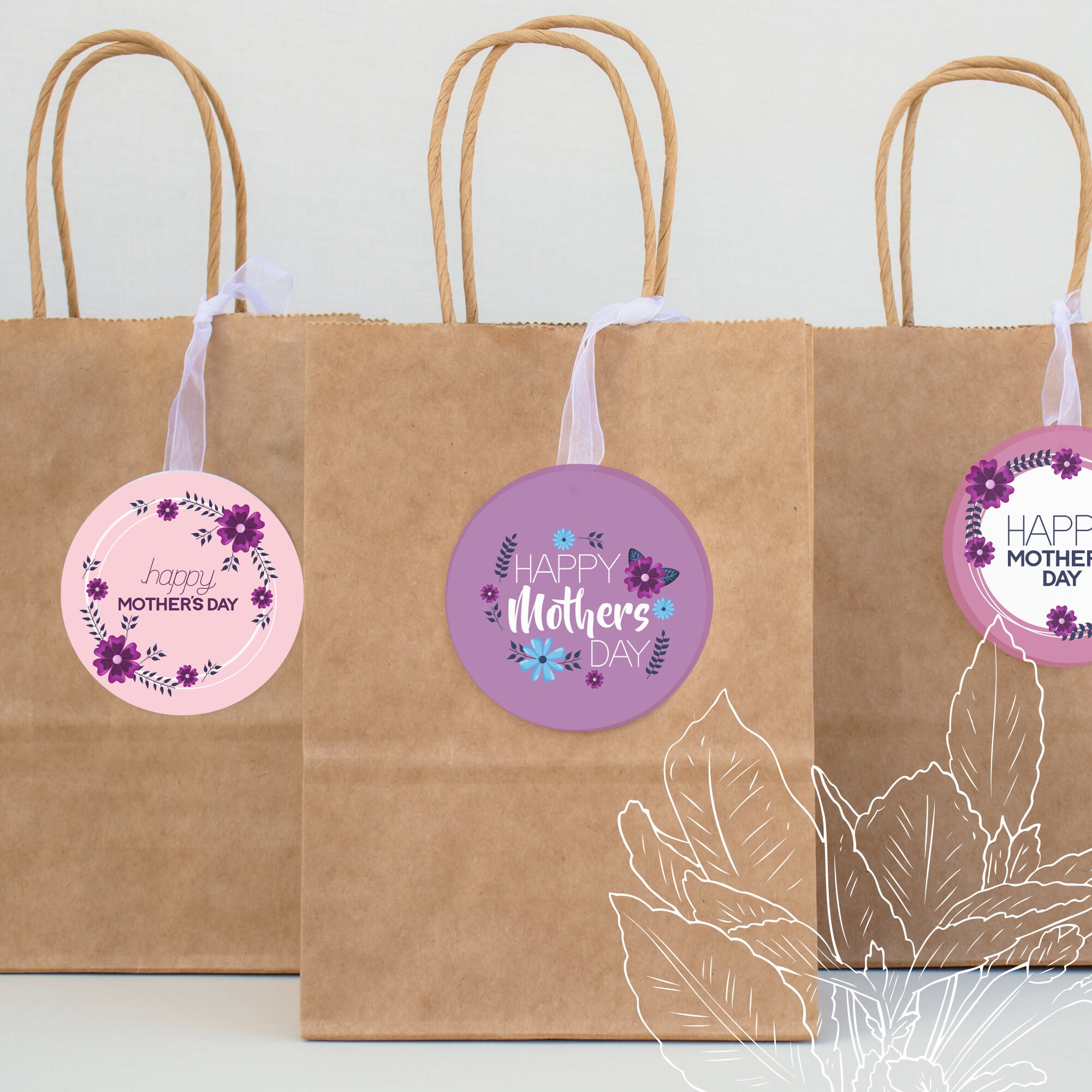 Mother's Day Printable Gift Tags, Mom Tags, Gift Tags, Pink and Purple ...