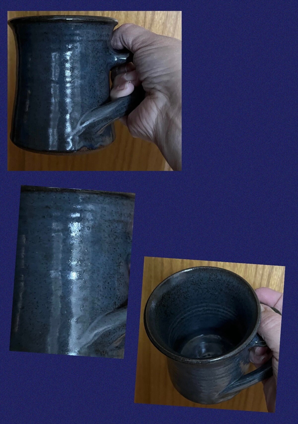 Stoneware Coffee Cups Left/ Right Handed Cabin Camping Mugs Hunting ...