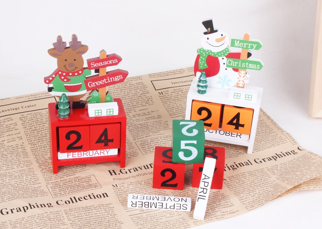 Christmas Countdown Wooden Blocks, Festive Family Gift, Countdown ...