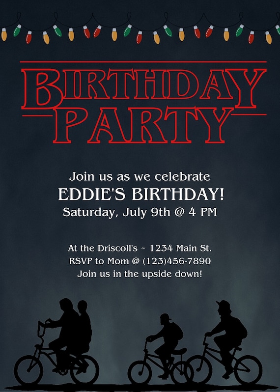 Customizable Stranger Things Invitation - Etsy