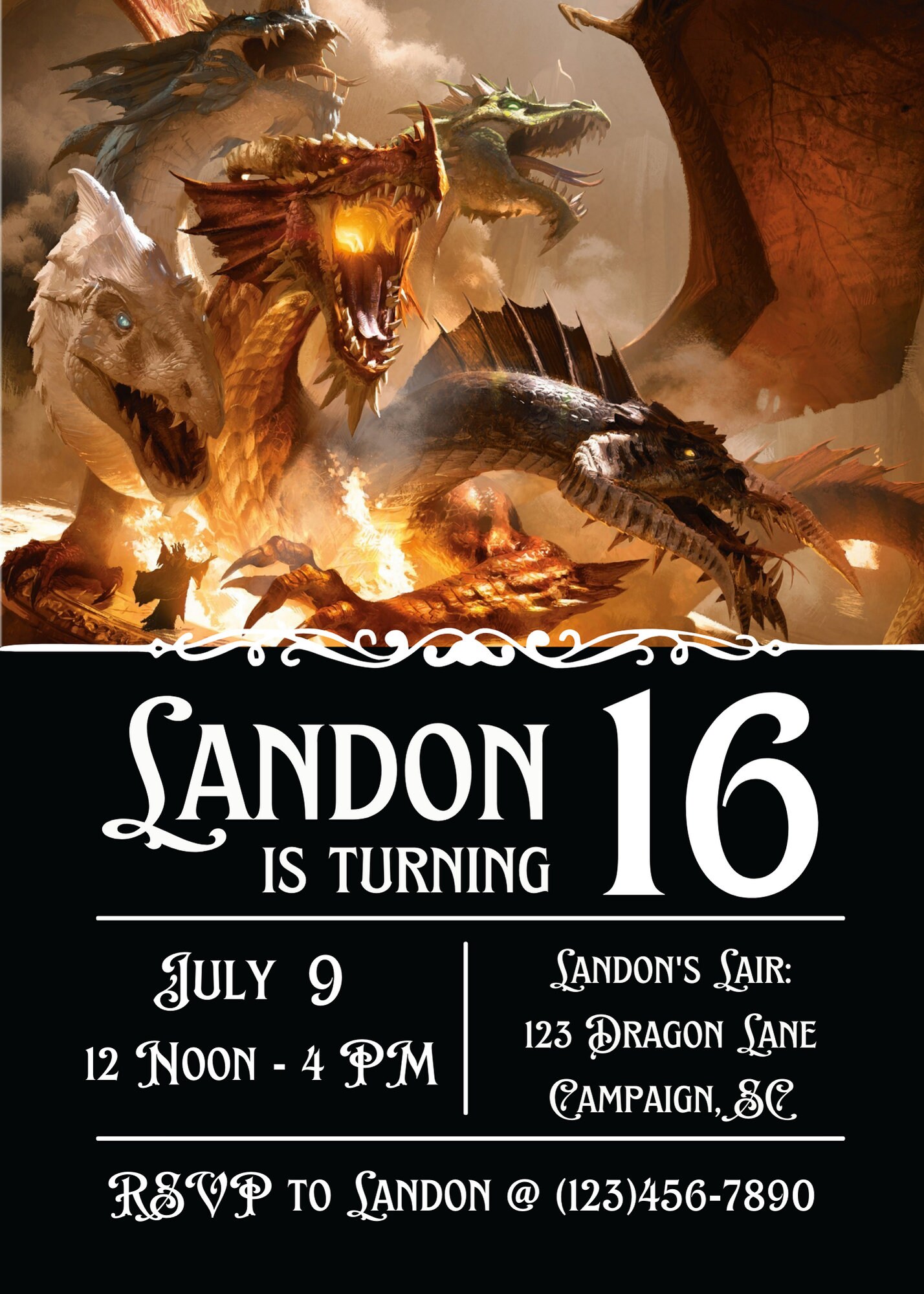 Customizable Dungeons & Dragons Dnd Invitation - FREE RUSH AVAILABLE ...