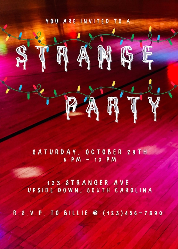 Customizable Stranger Things Invite Roller Rink Themed - Etsy