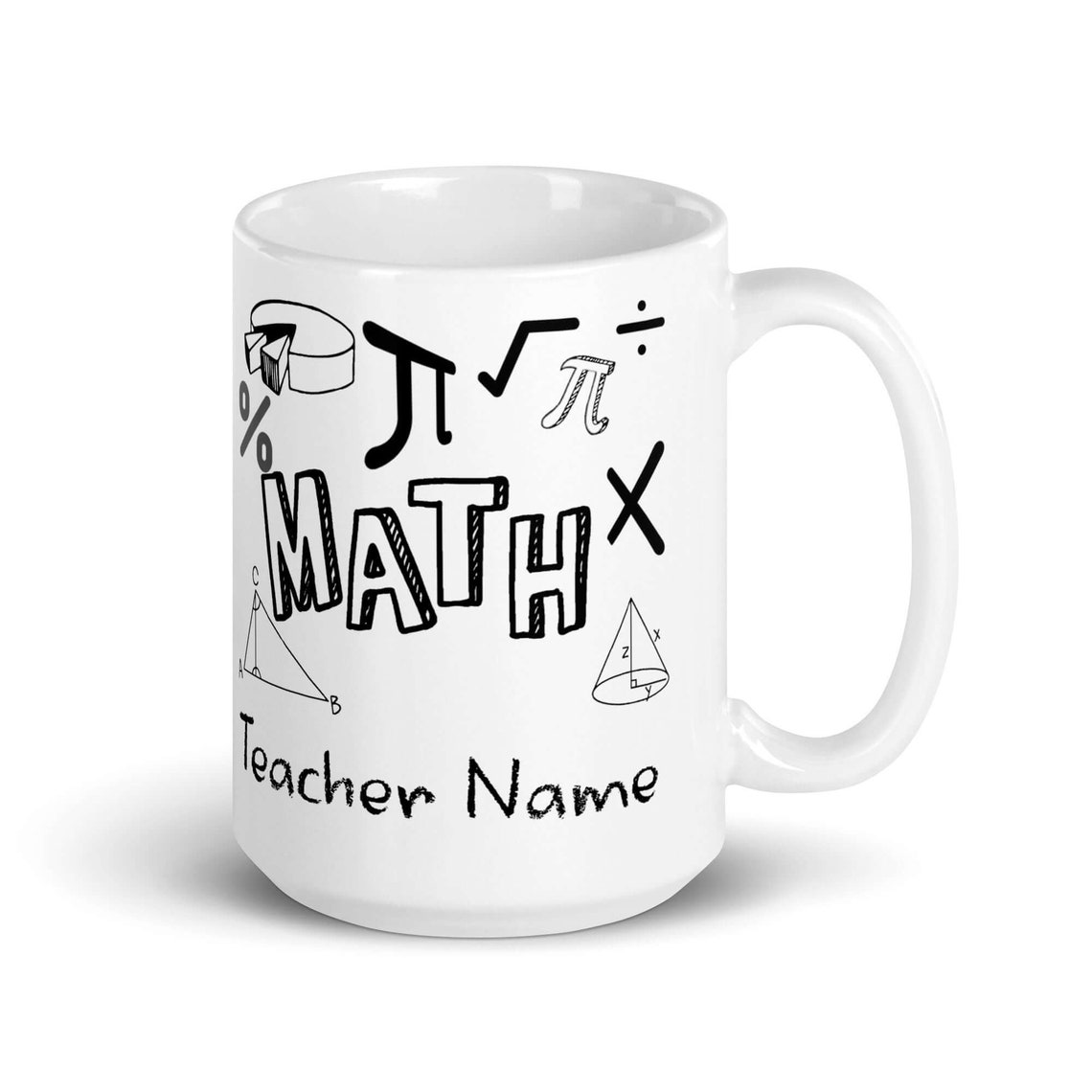Customizable Math Teacher Mug, Personalized Name Coffee Cup, Math ...