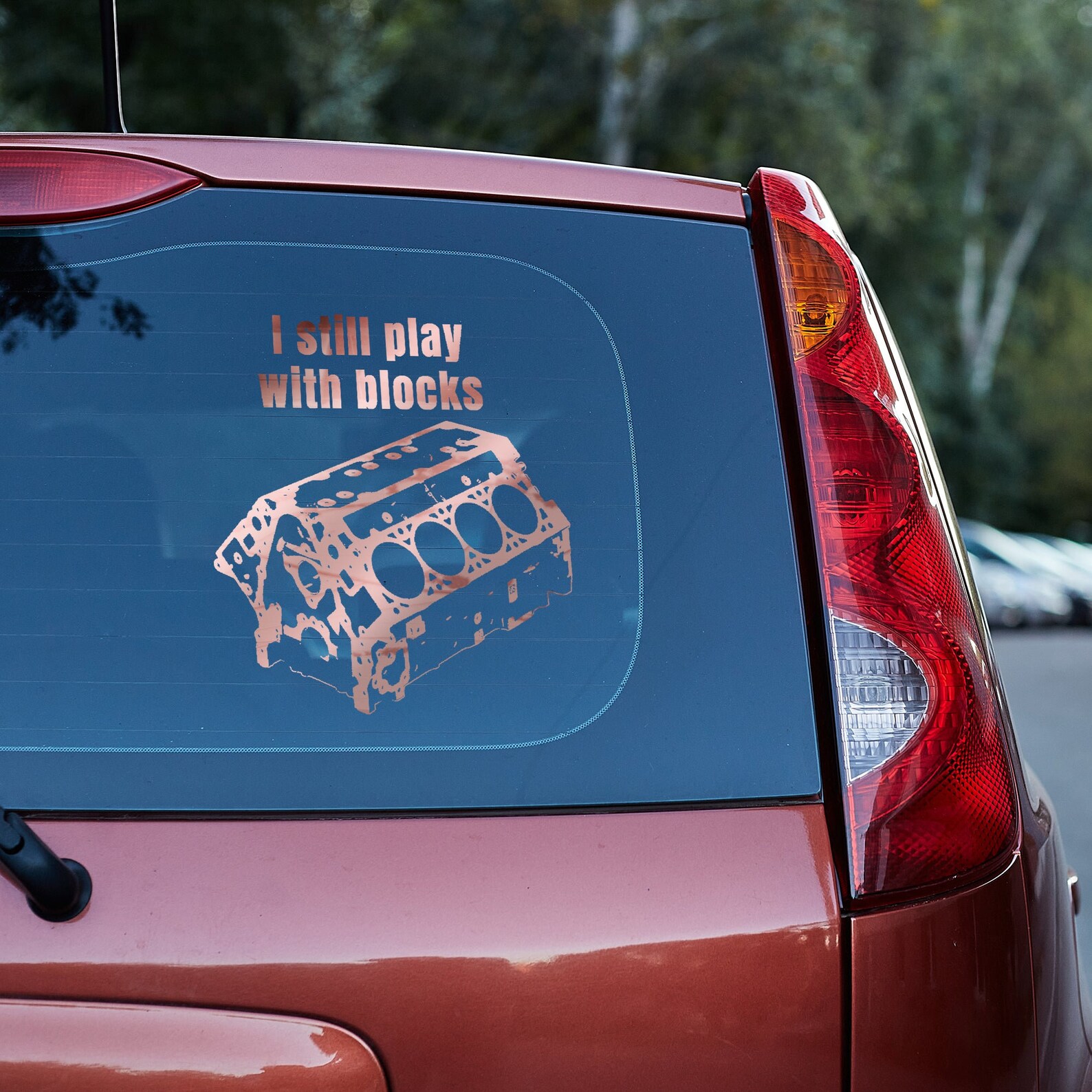 I Still Play With Blocks V8 Engine Vinyl Sticker, Mechanic Car Lover ...