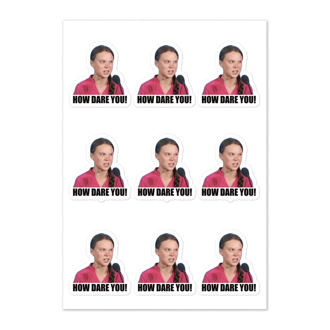 How Dare You Sticker Sheet, Gretta Decal, Gas Tank Sticker, Funny Truck ...