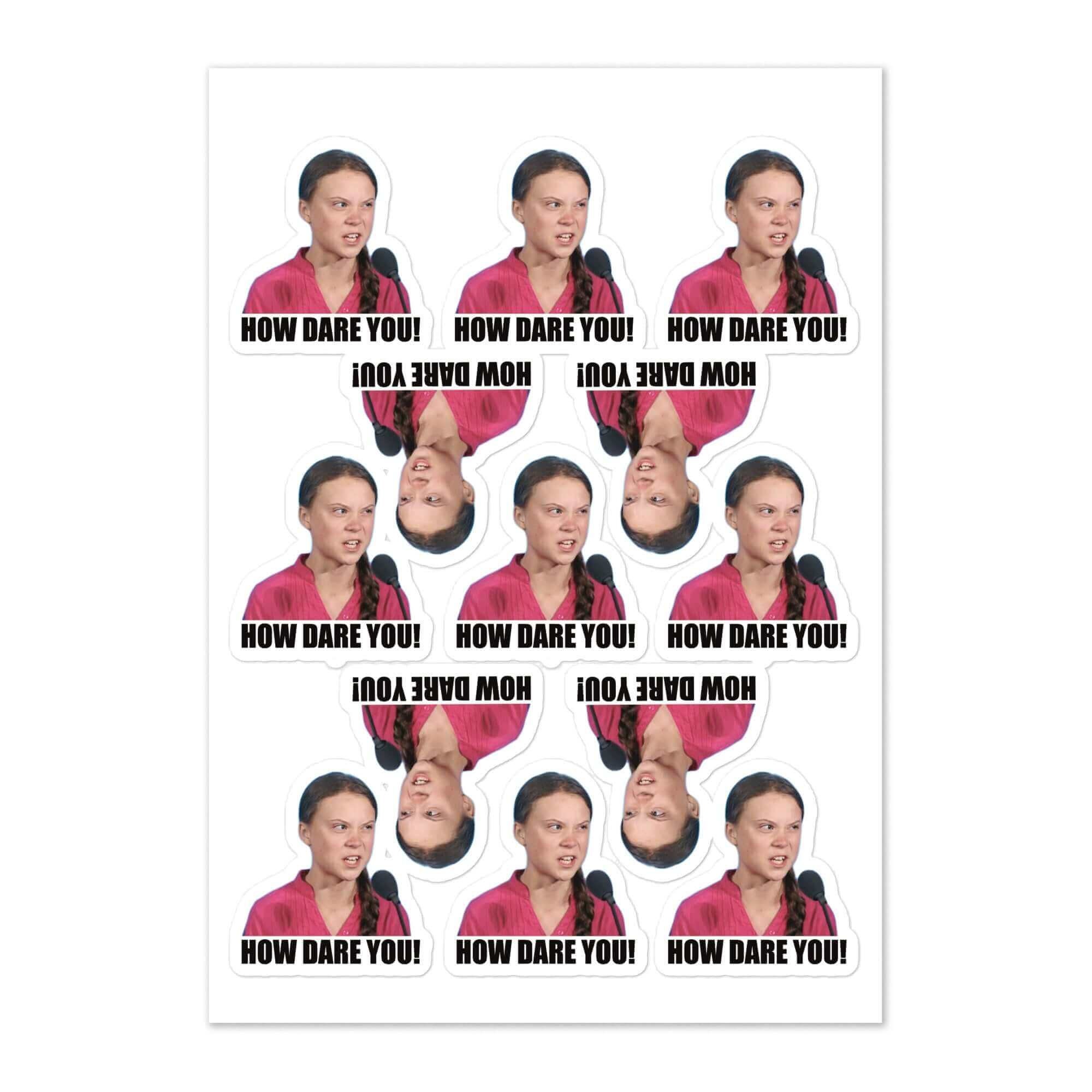 How Dare You Sticker Sheet, Gretta Decal, Gas Tank Sticker, Funny Truck ...