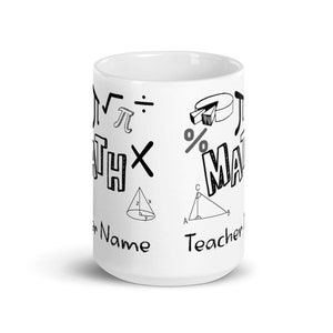 Math Teacher Mug,teacher Gifts, Teacher Gifts Personalized, Teacher ...