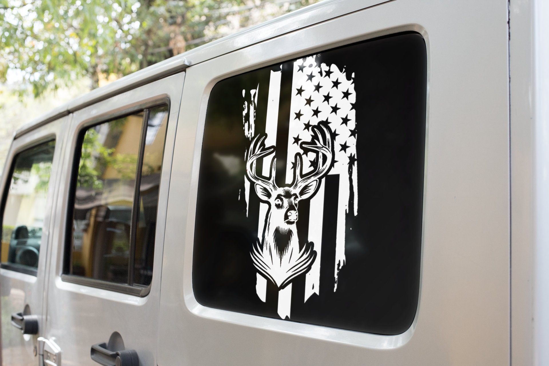 Patriotic Deer Vinyl Decal Outdoor Hunting Decor Gift for - Etsy