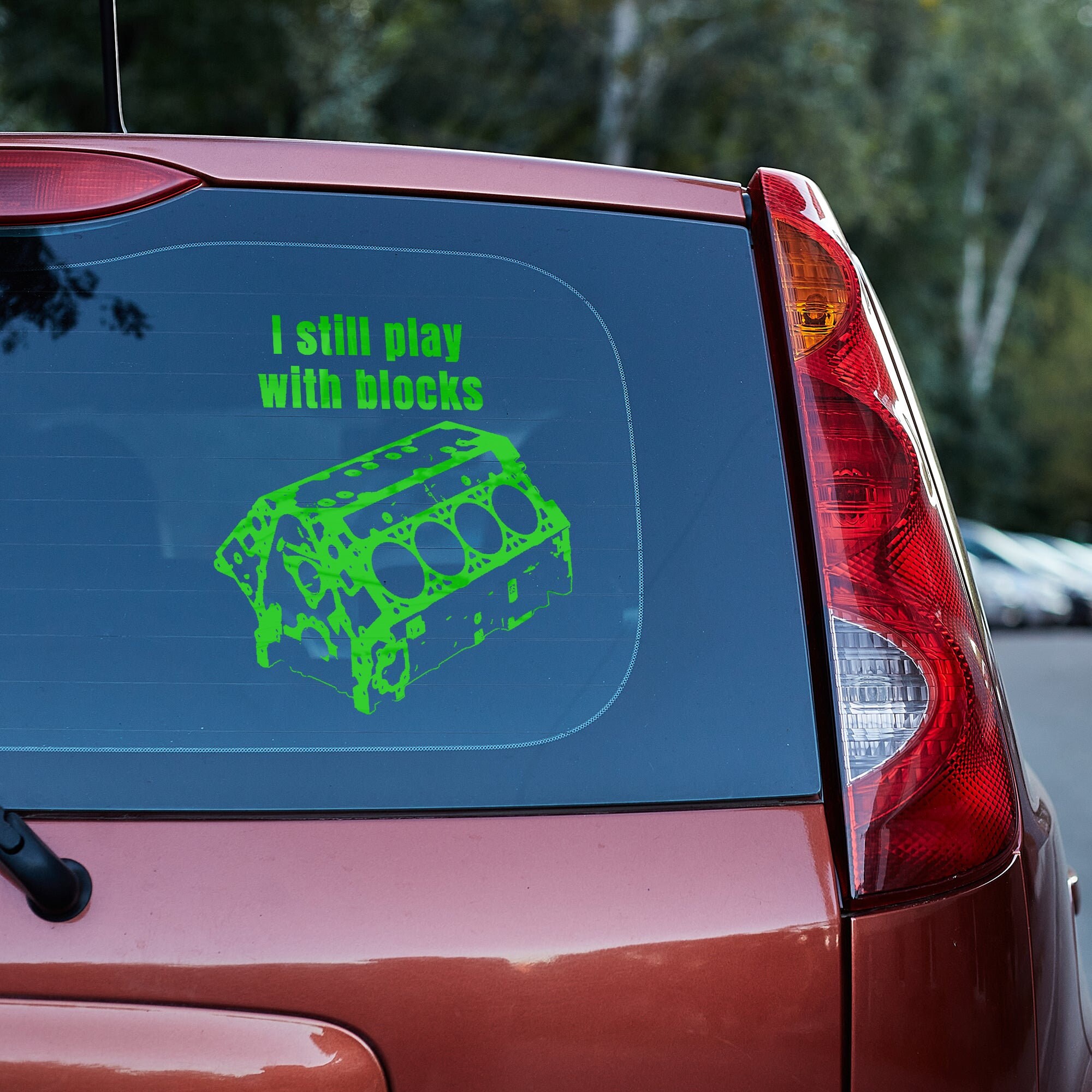 I Still Play With Blocks V8 Engine Vinyl Sticker, Mechanic Car Lover ...